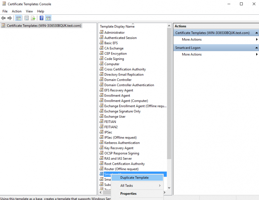 Configure CA for Smart Card Login with a FEITIAN FIDO Security key ...